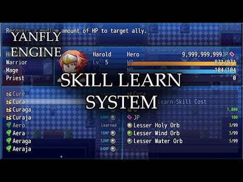 Yep 28 Skill Learn System Rpg Maker Mv Youtube