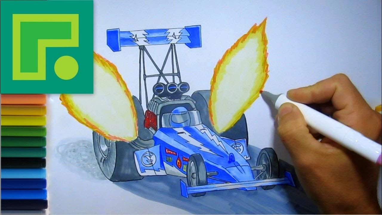 Drawing Top Fuel Dragster Drag Racing L Top Speed Car Youtube