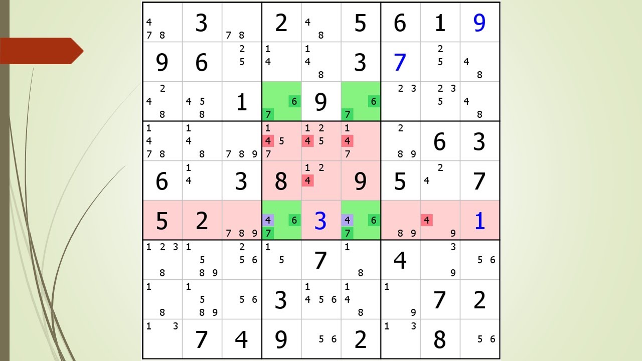 Dxsudoku 46 Unique Rectangle Type 2 Youtube
