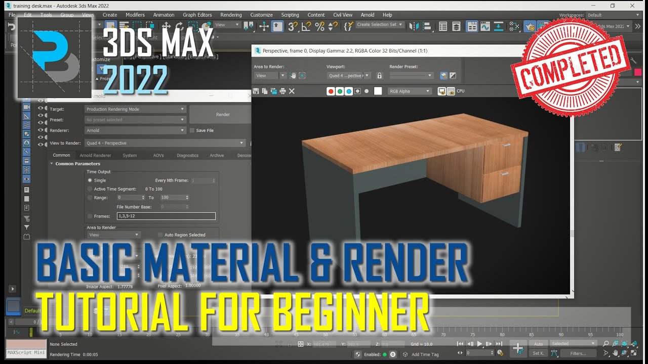 3ds Max 2022 Basic Material And Render Tutorial For Beginner Complete