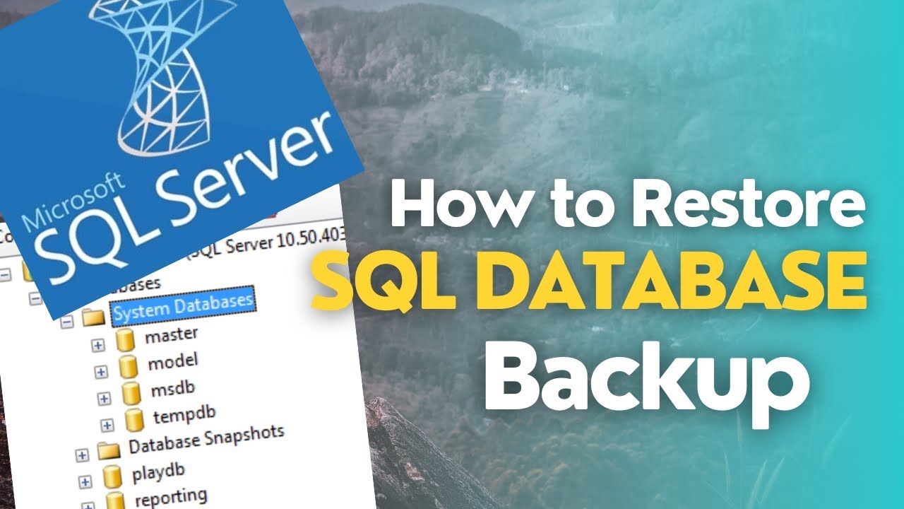 Restore Ms Sql Database Backup Youtube
