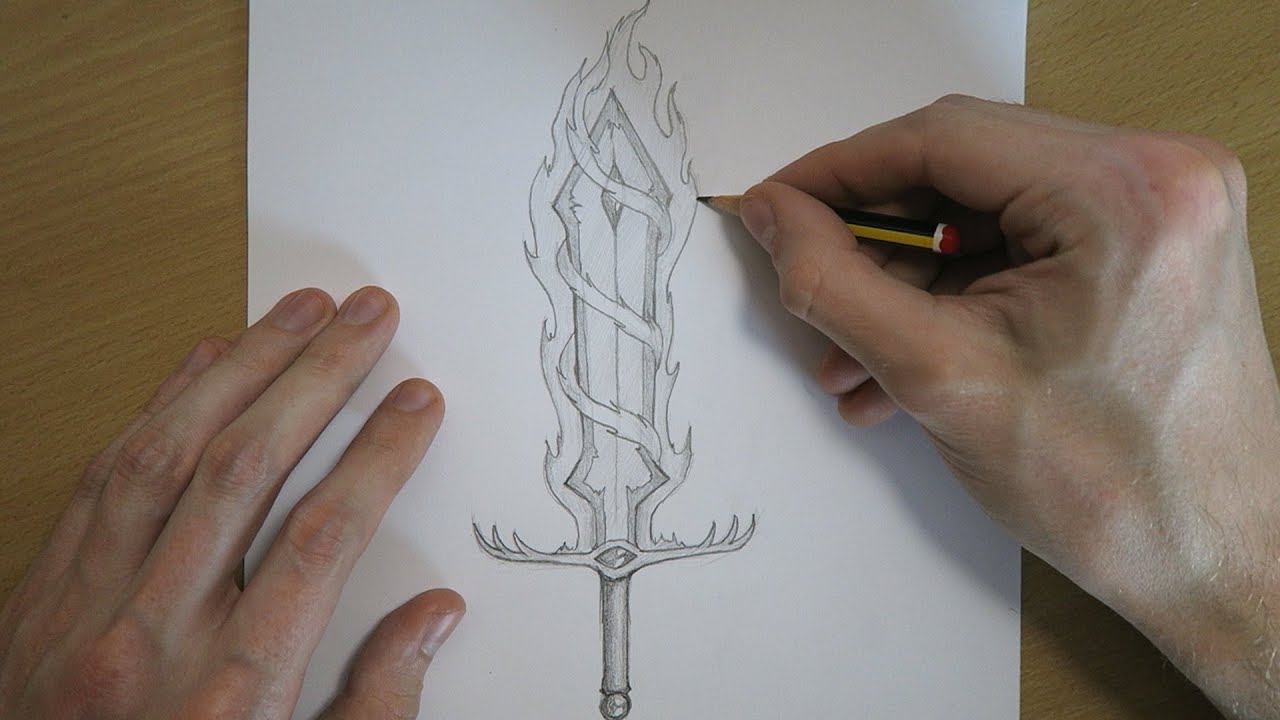How To Draw Epic Magical Sword Step By Step Pencil Drawing Tutorial рџ ў