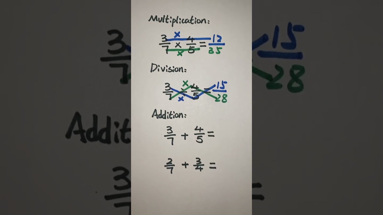 Fractions Tricks Fraction Trick Fractions Division Adding Fractions