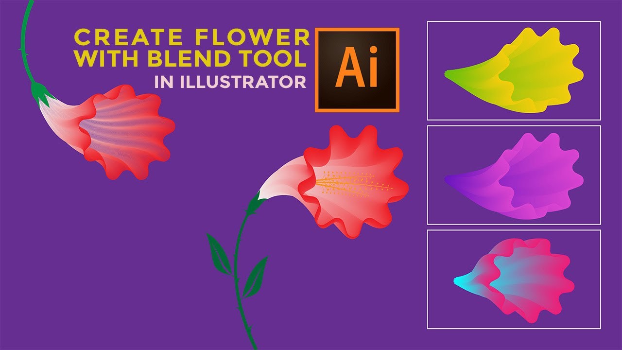 Create Beautiful Flowers Using The Blend Tool In Illustrator Beginner