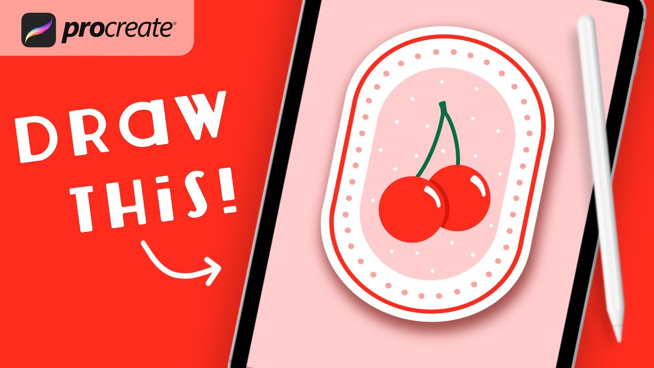 Procreate Step By Step Tutorial Cherry Sticker Digital Art Ipad