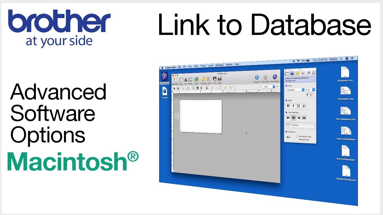P Touch Editor Create Label From Database Or Spreadsheet Macintosh