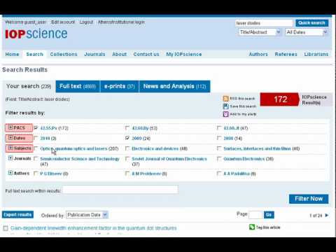 Iopscience Searching Youtube