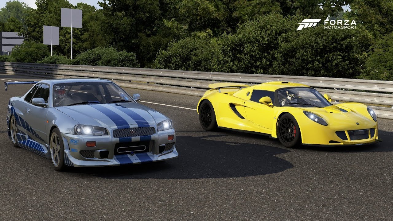 Forza 6 Drag Race F F Skyline Gtr R34 Tuned Vs Hennessey Venom Gt