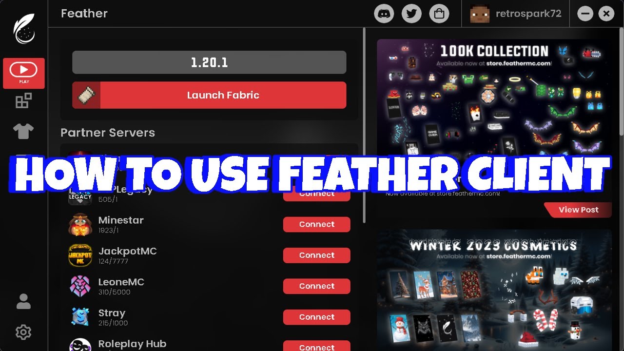 How To Download Use Minecraft Feather Client Mods Youtube