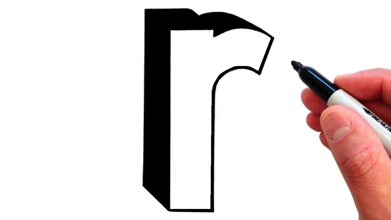 How To Draw A 3d R Step By Step At Glenda Macon Blog