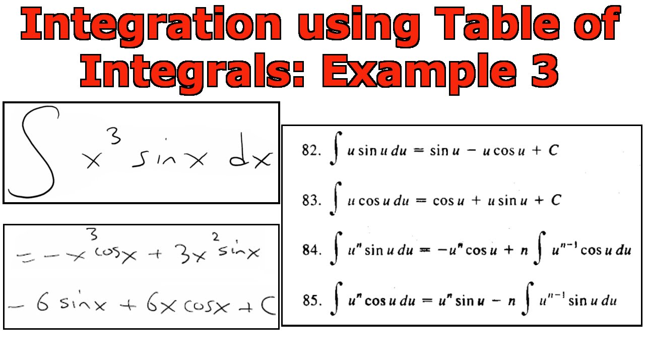 Integration Using Tables Of Integrals Example 3 Youtube