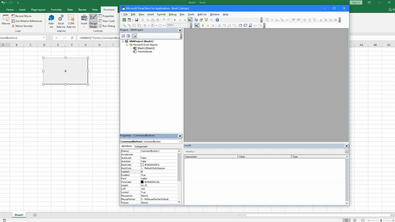 Vba Tutorial 4 Button Properties Youtube