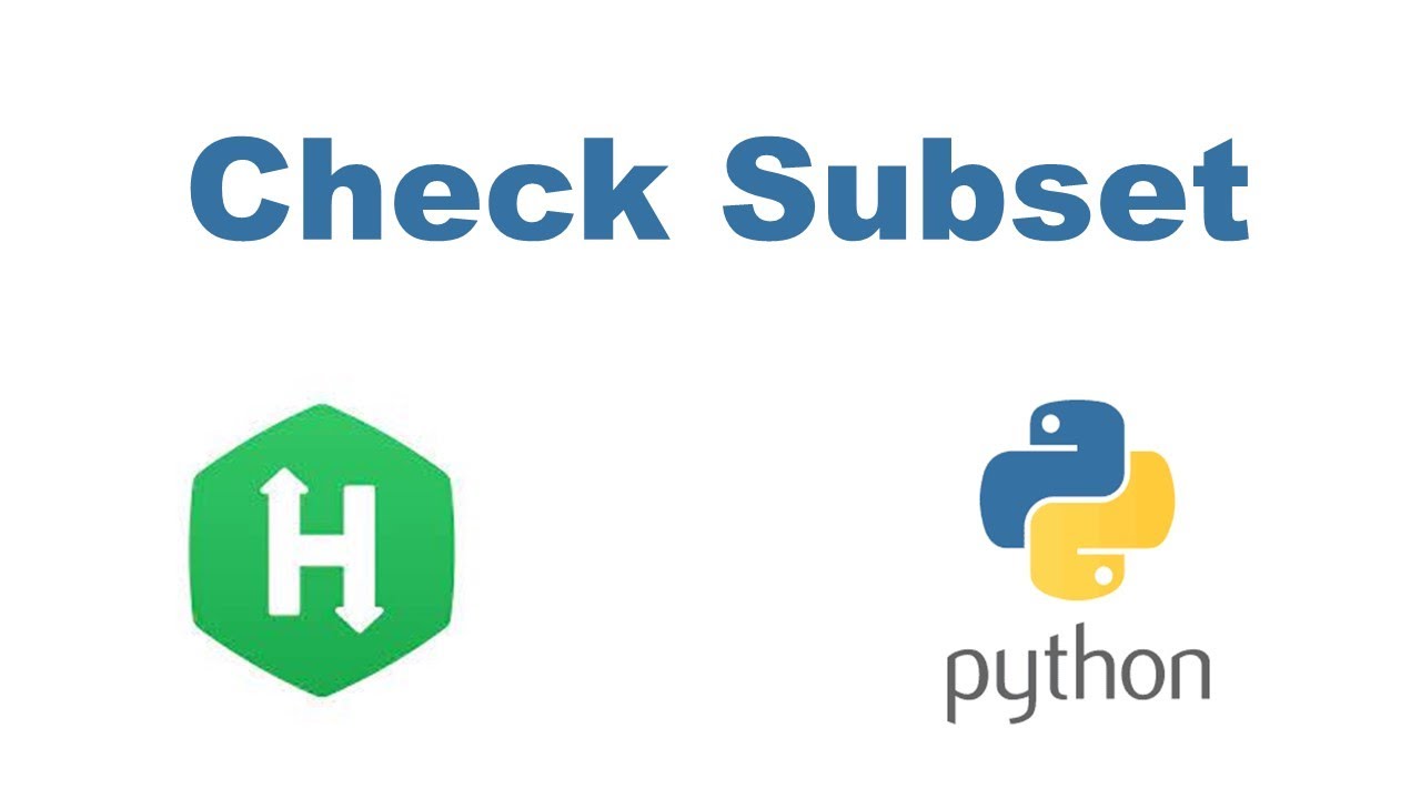 Check Subset Using Python Youtube