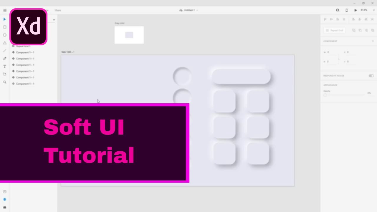 Adobe Xd How To Create Soft Ui Or Neumorphism Effect Youtube