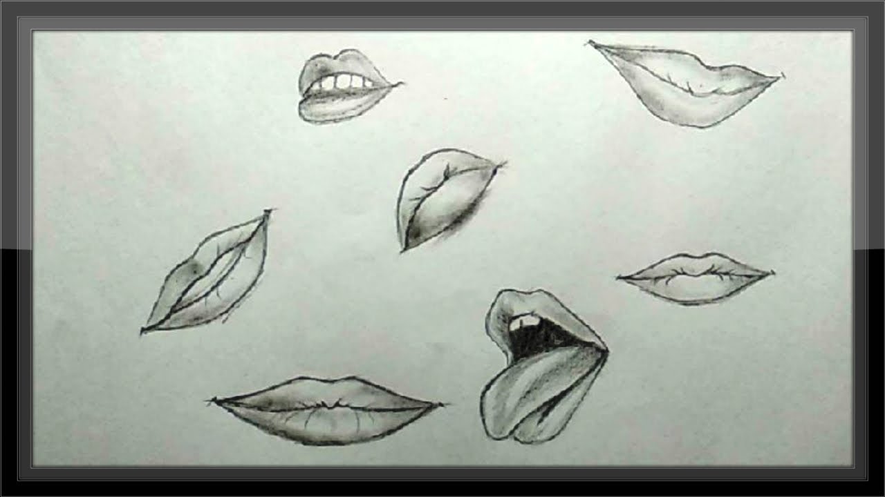 Simple Pencil Sketches Of Lips Lipstutorial Org