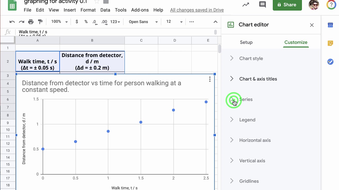 Graphing On Google Sheets Fall 2019 Youtube