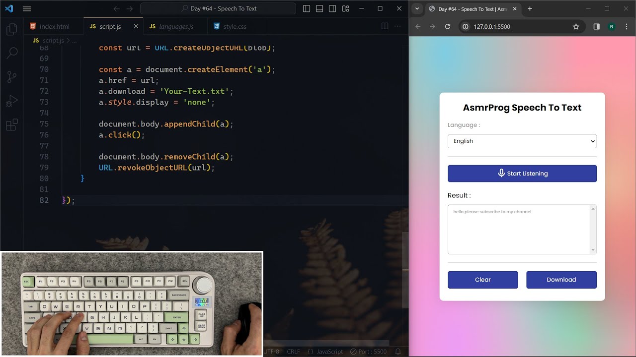 Asmr Programming Voice To Text In Javascript No Talking Youtube