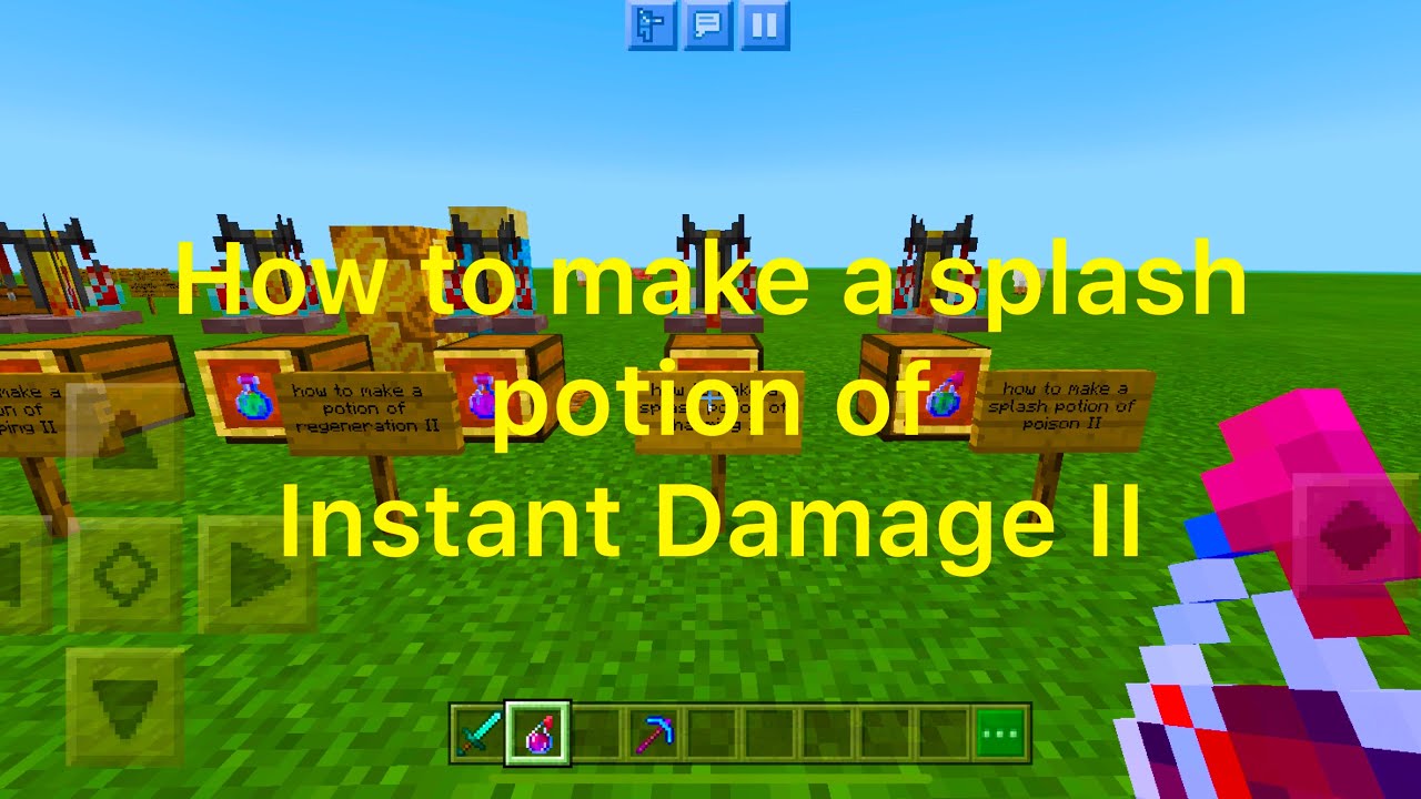 How To Make A Splash Potion Of Instant Damage Ii In Minecraft Youtube