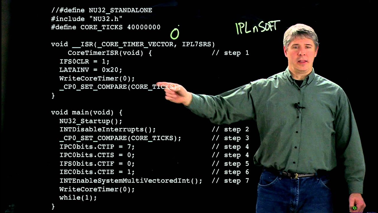Old Version Pic32 Interrupt Code Example Kevin Lynch Youtube