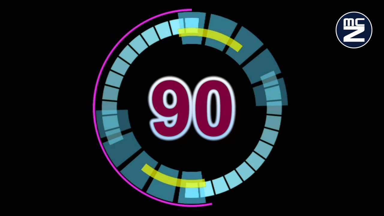 вџ пёџ 90 Second Timer Countdown вђ Futuristic Digital Animation Free