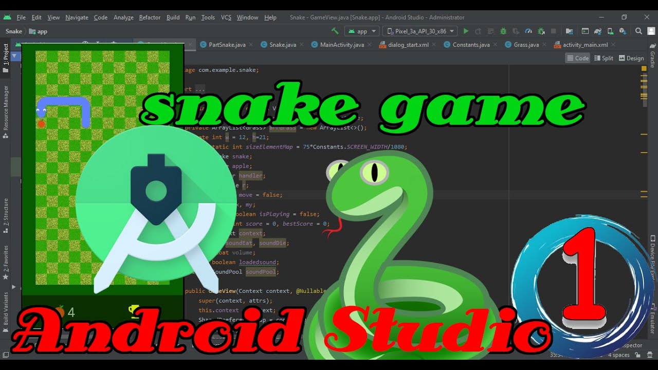 Snake Game With Android Studio Part 1 Create Map Youtube