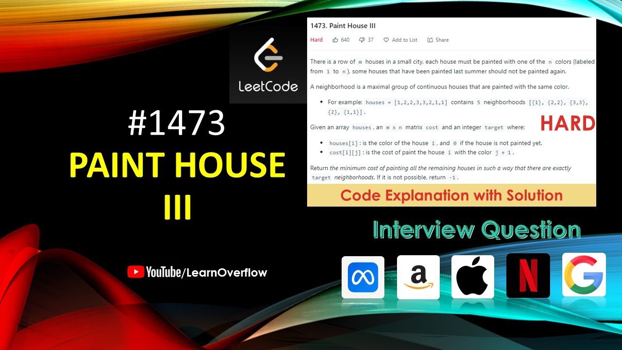 Paint House Problem Leetcode At Harrison Fitch Blog