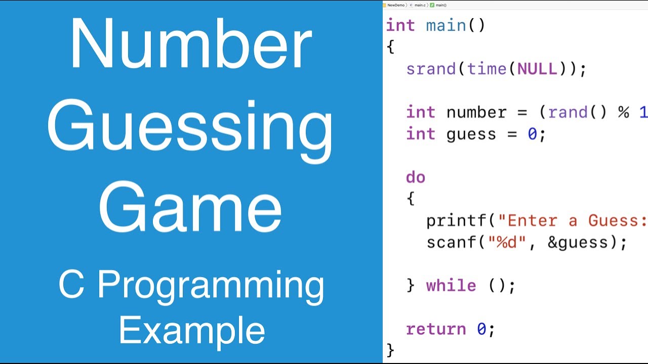 Number Guessing Game C Programming Example Youtube