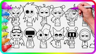 Incredibox Sprunki Coloring Pages Mix Satisfying Coloring Sprunki
