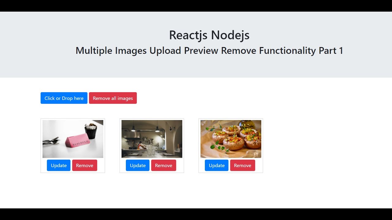 Reactjs Nodejs Multiple Images Upload Working Demo Youtube