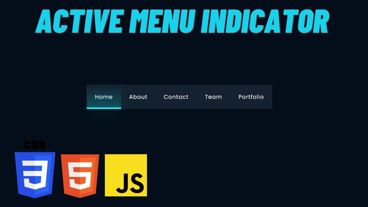 Show Active Menu Indicator Using Html Css And Javascript Youtube