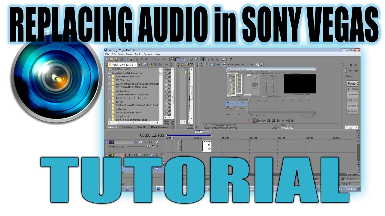 Tutorial Basic Replace Audio With Sony Vegas Youtube