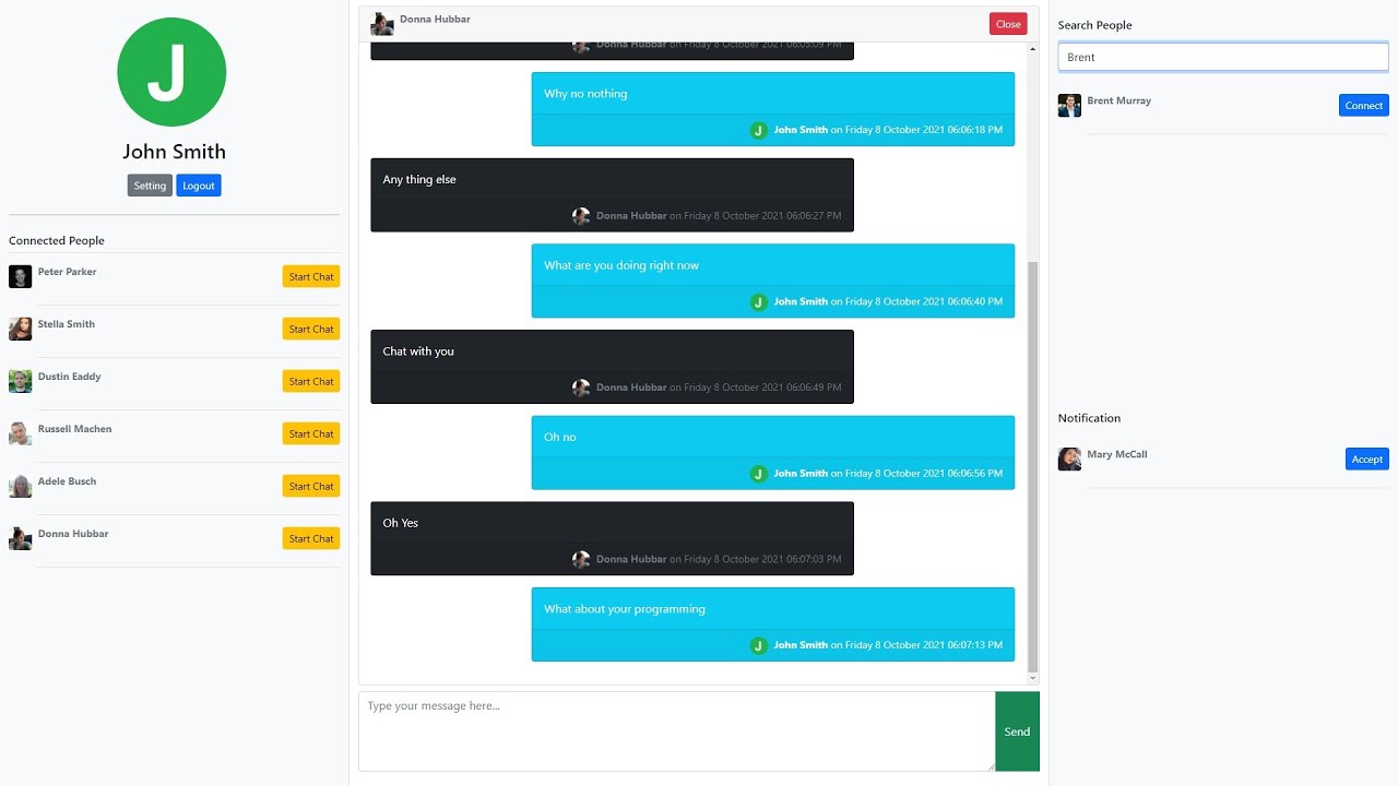 Chat Application In Php Using Vanilla Javascript Youtube