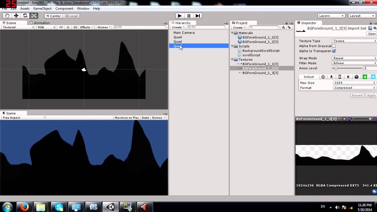 Unity Tutorial 2d Scrolling Background Youtube