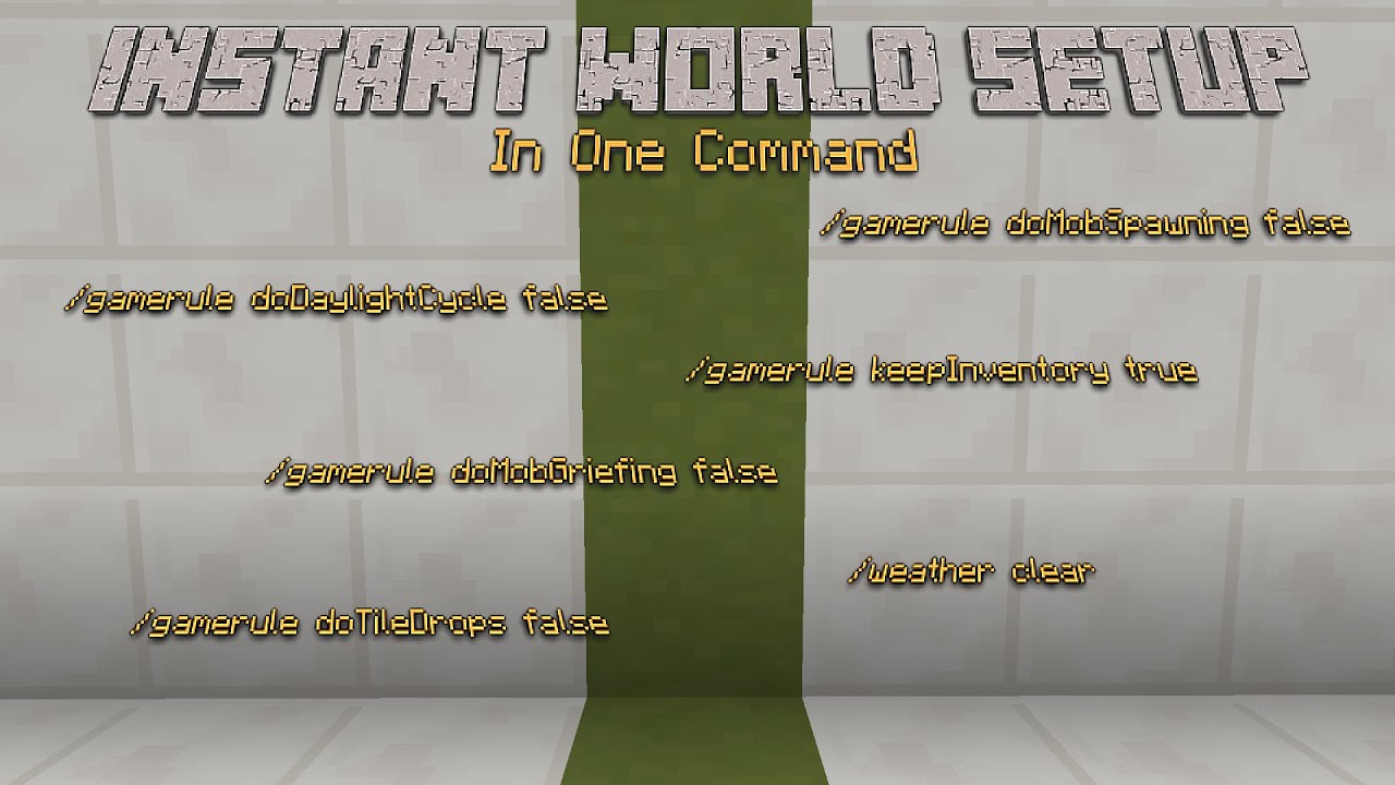 Minecraft Instant World Setup One Command Youtube