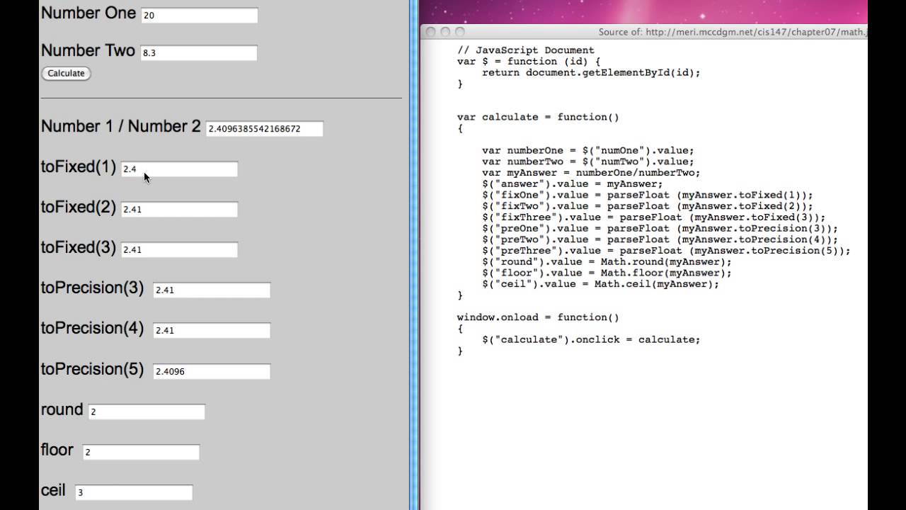 Merihelp Net Javascript Basic Math Functions Youtube