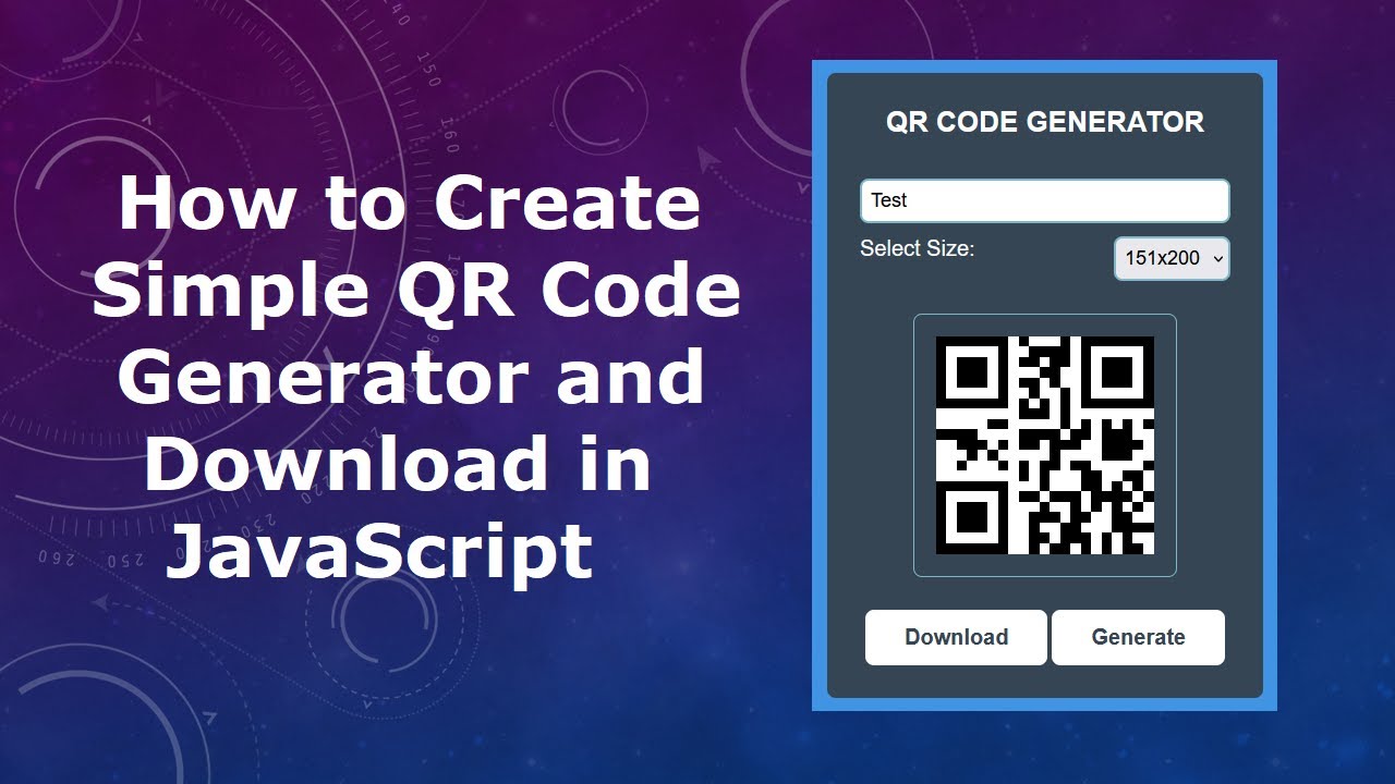 How To Create Simple Qr Code Generator And Download In Javascript Youtube