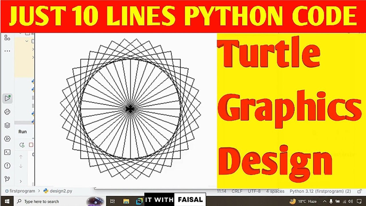 Amazing Turtle Graphics Design In Just 10 Lines Python Code Easy