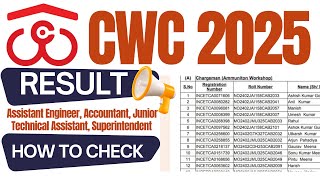 Cwc Result 2025 How To Check Cwc Result 2025 Central Warehousing ...