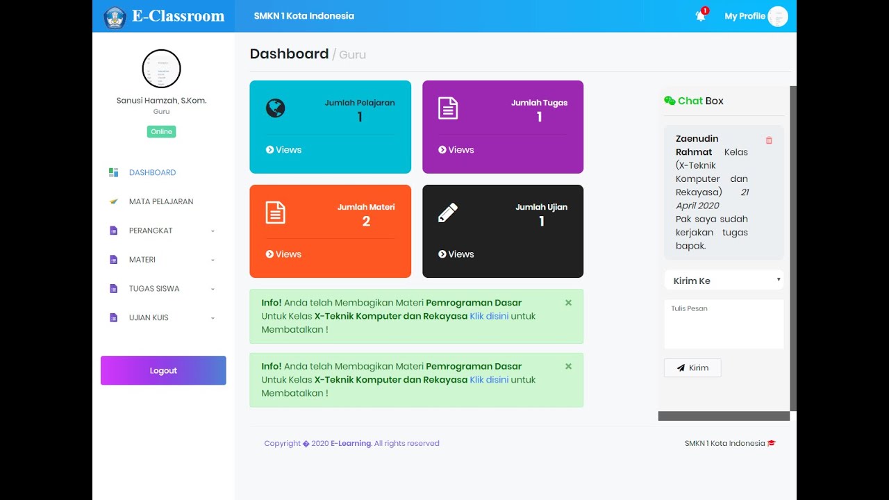 Download Source Code Aplikasi Elearning Dengan Kirim Tugas Ujian
