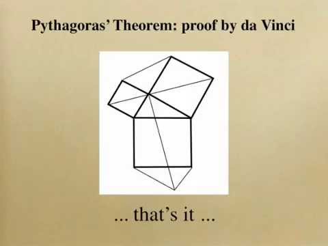 Instant Proof Of Pythagoras Theorem By Da Vinci Youtube