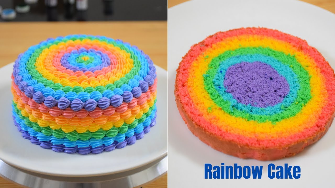 рџњ Rainbow Cake Recipe One Pan Rainbow Cake Easy Recipe Youtube