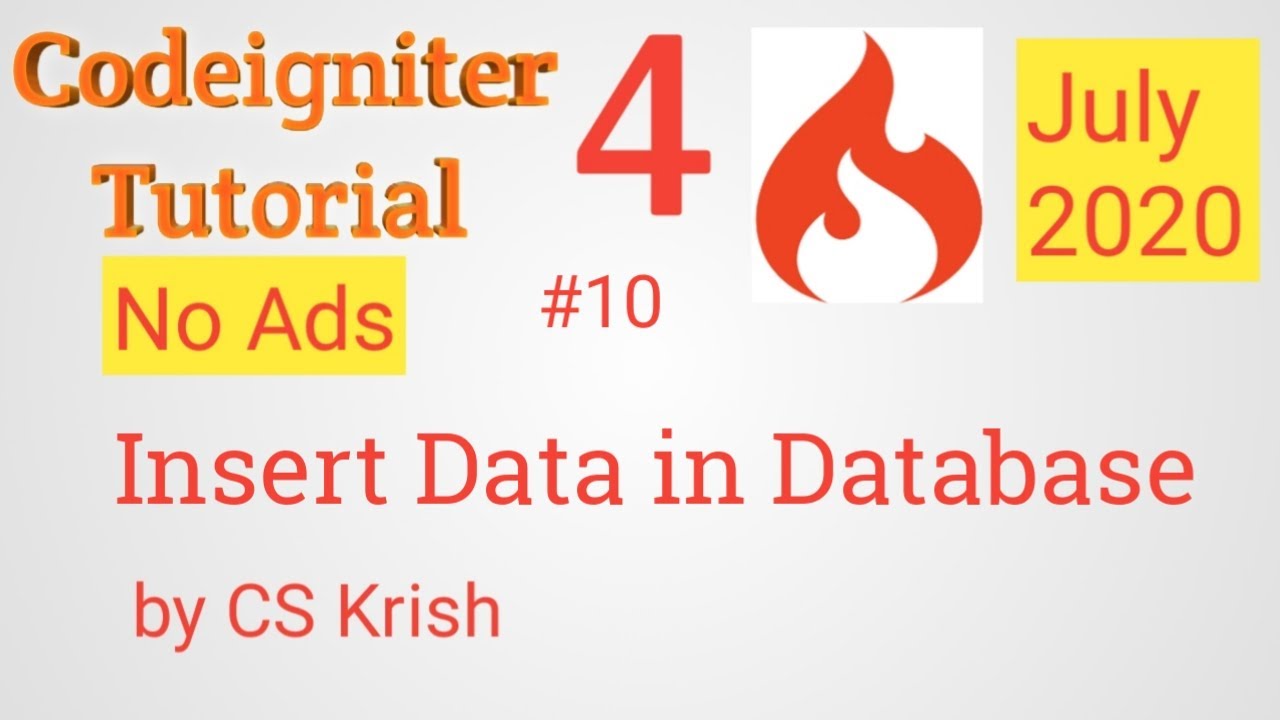 How To Insert Data In Database Using Codeigniter 4 Youtube