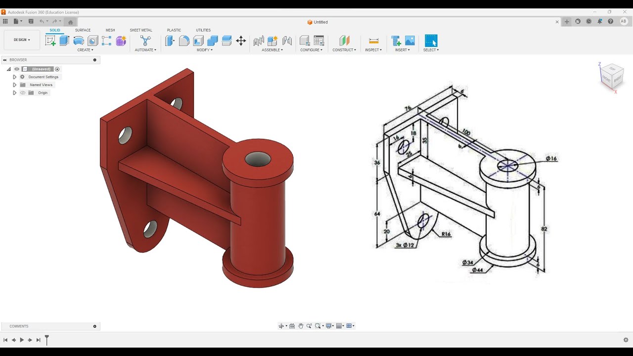 Fusion360 Part Modeling Tutorial 159 Design 3dmodeling