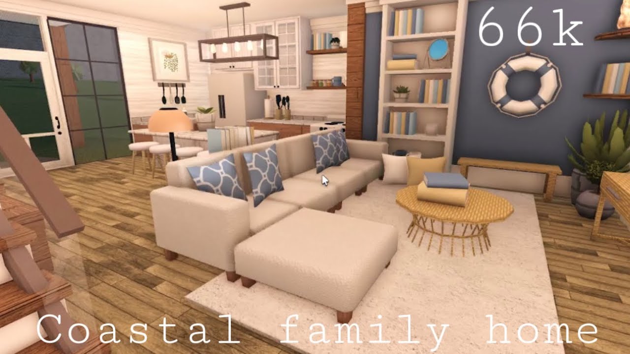 Roblox Bloxburg Coastal Family Home 66k House Build Youtube