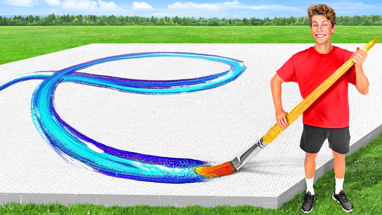 Painting Giant Vs Tiny Art Challenge Youtube