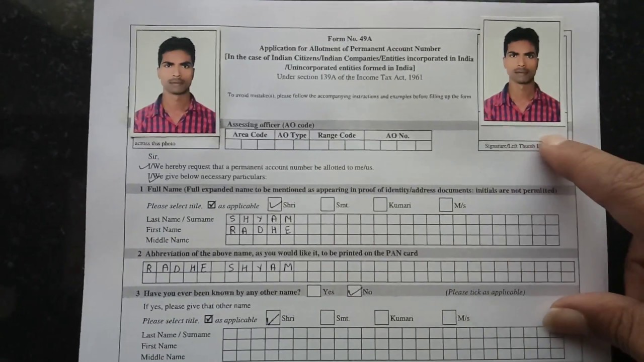 How To Fill Form 49a For Pan Card Pdf Infoupdate Org