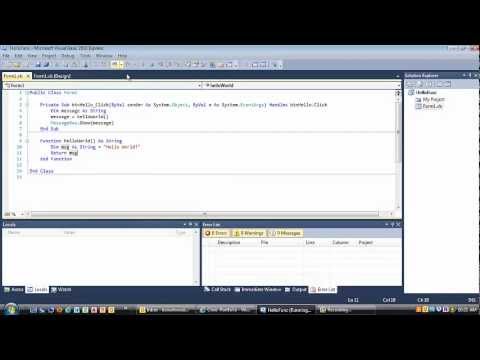 Visual Basic Vb Net Function Tutorial Hello World Youtube