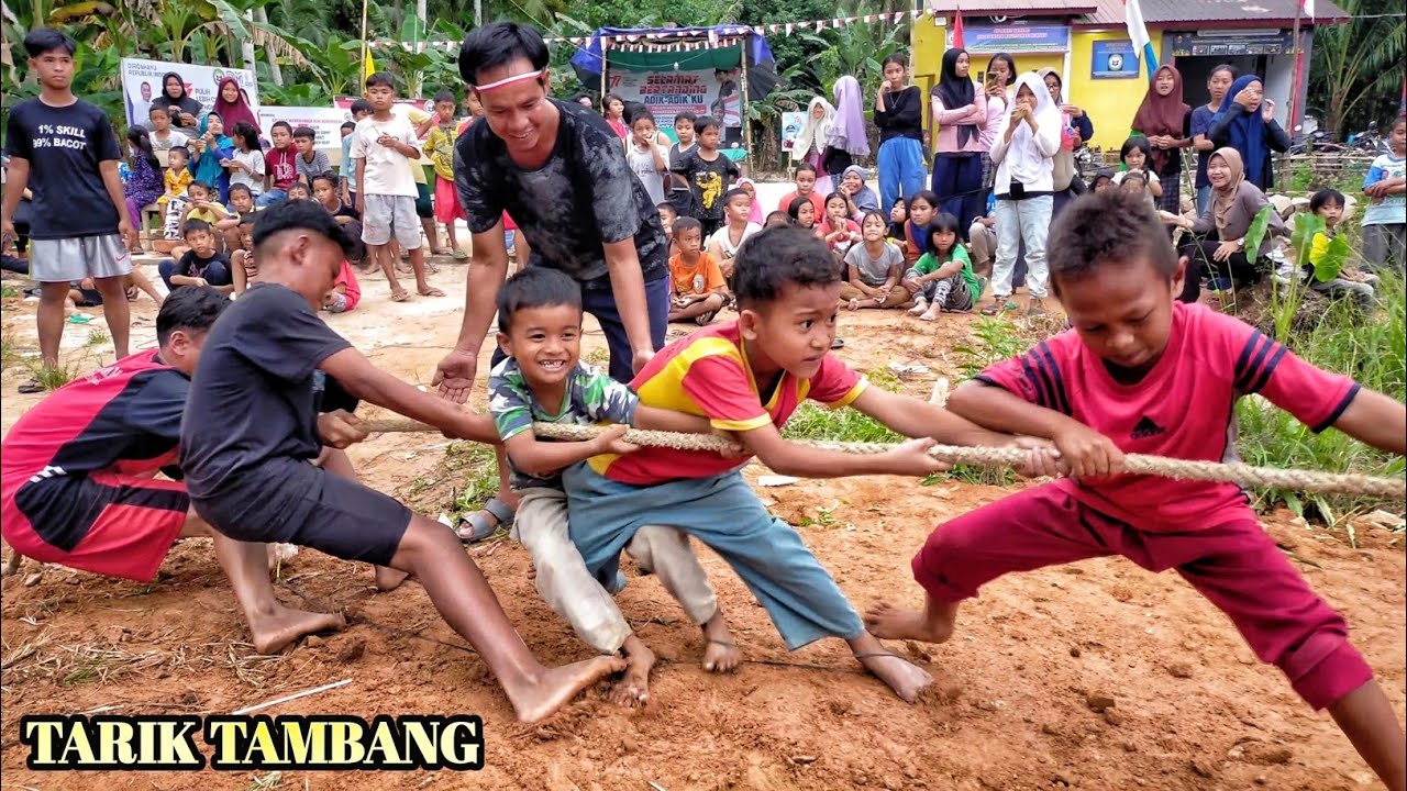 Keseruan Lomba Tarik Tambang Anak Anak Memeriahkan Hut Republik