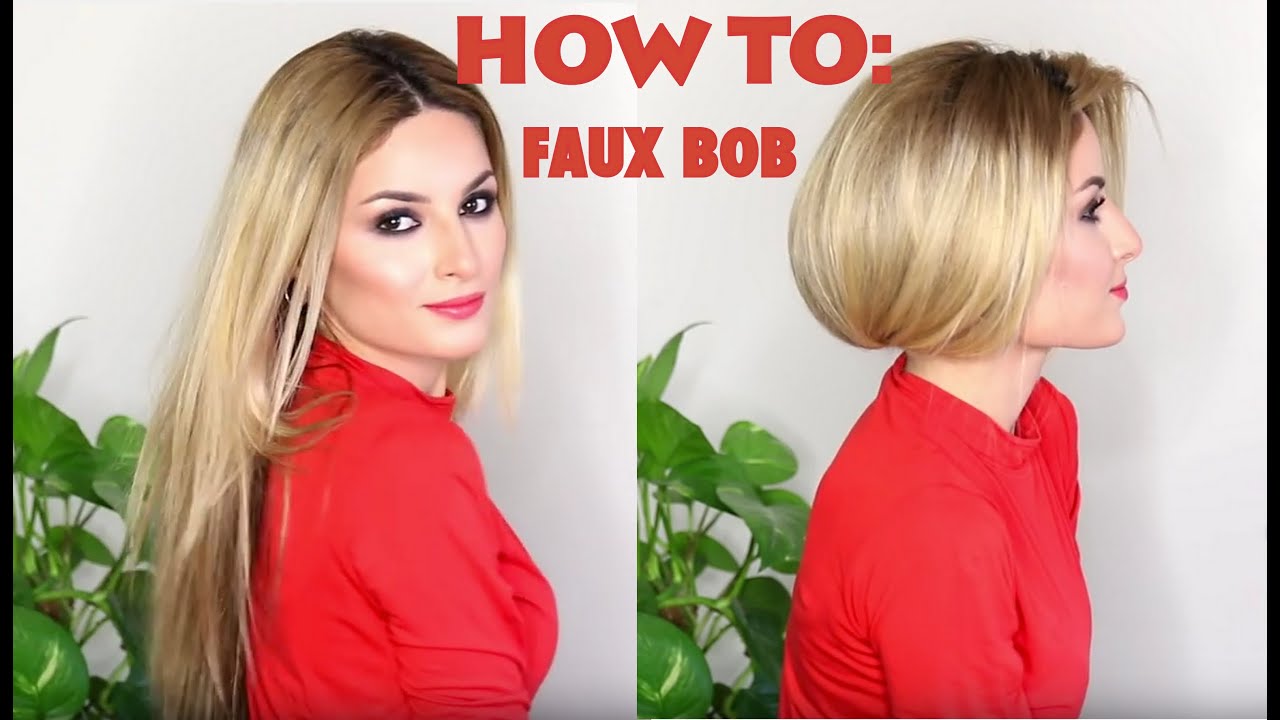 How To Fake Short Hair Faux Bob Youtube