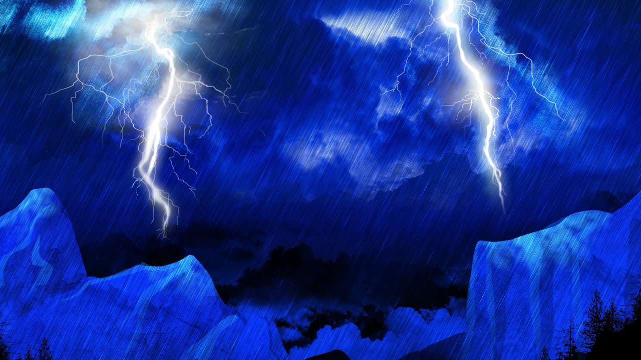 Massive Thunder Rain Thunderstorm Ambience With Heavy Raining